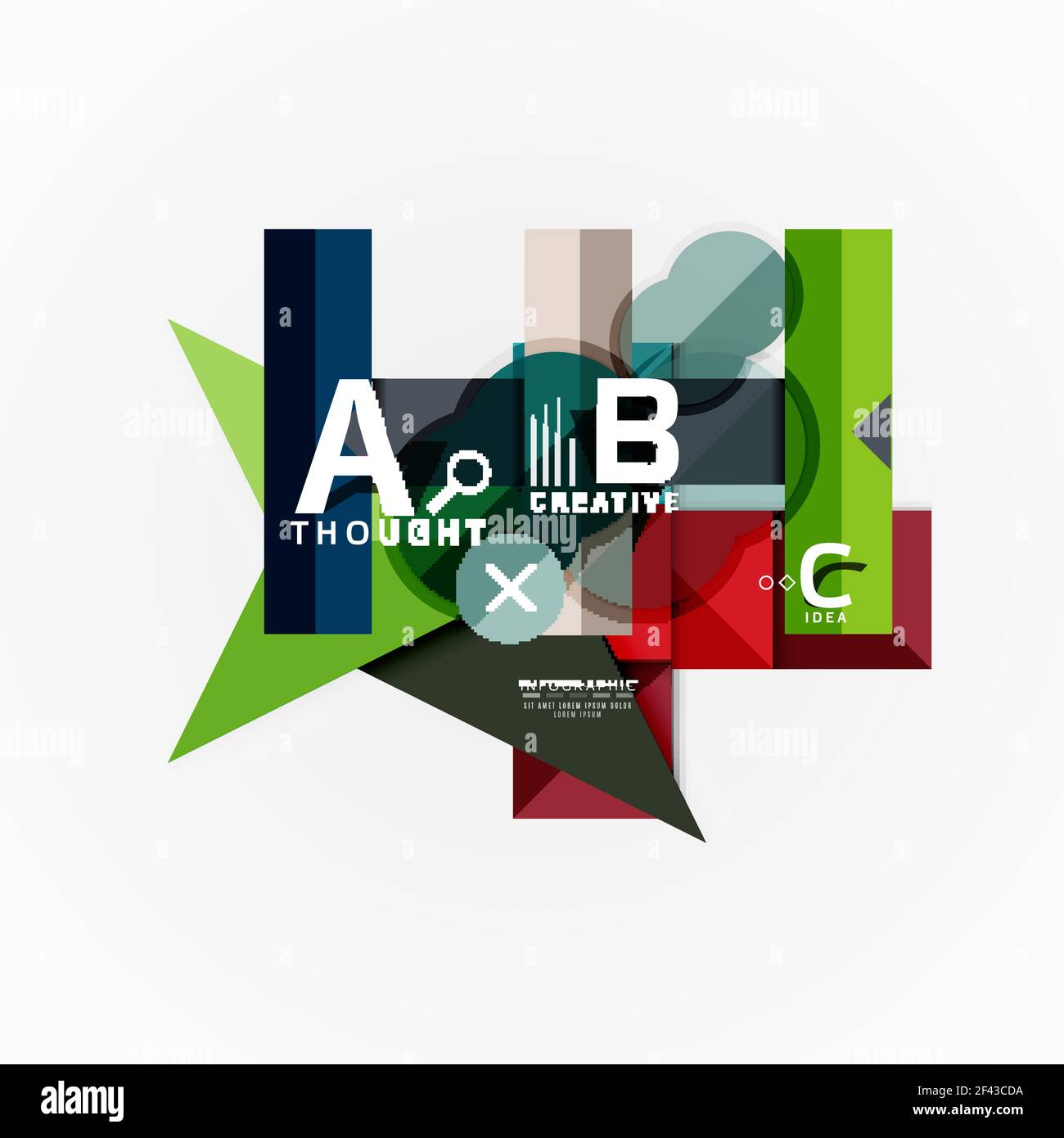 Abstract geometric option infographic banners, a b c steps process ...