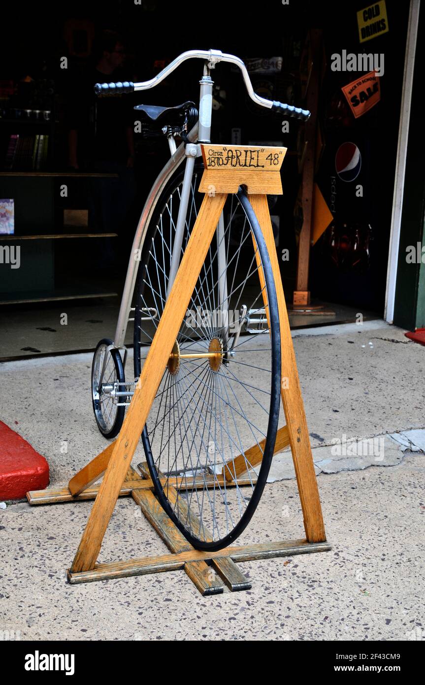 Old exotic bicycle in store, Jim Thorpe, Mauch Chunk, Pocono ...