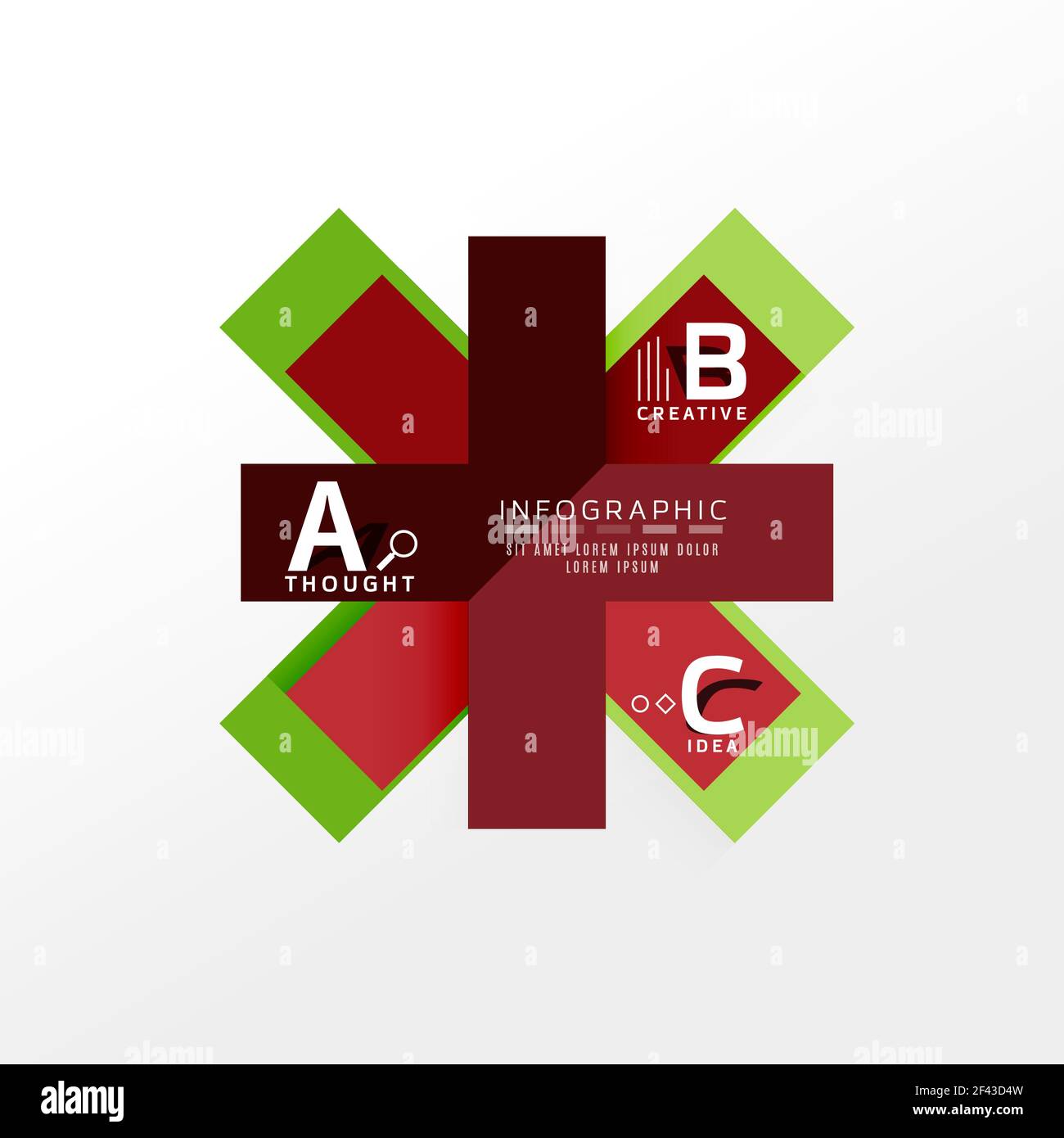 Infographic option banner. Geometric infographic banner, paper info a b ...