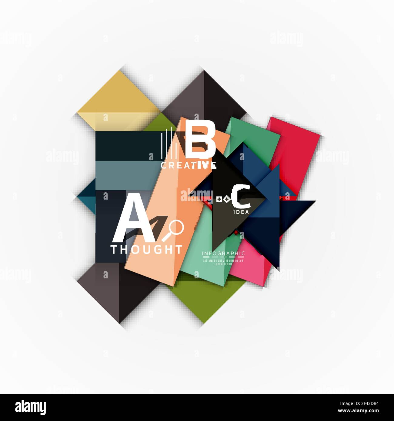 Abstract geometric option infographic banners, a b c steps process ...