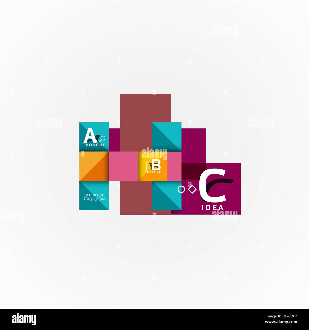 Abstract geometric option infographic banners, a b c steps process ...