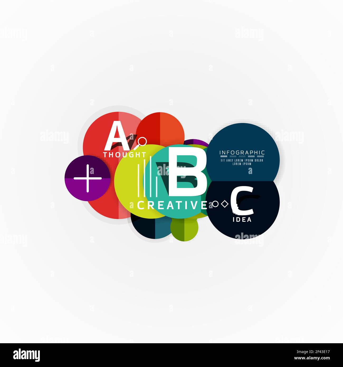Abstract geometric option infographic banners, a b c steps process ...