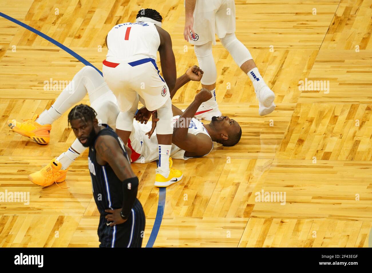Orlando, Florida, USA, January 29, 2021, Los Angeles Clippers face the ...