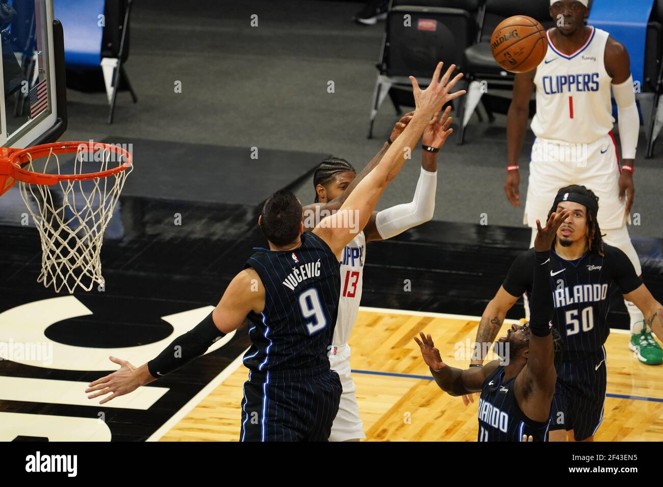 Orlando, Florida, USA, January 29, 2021, Los Angeles Clippers face the ...
