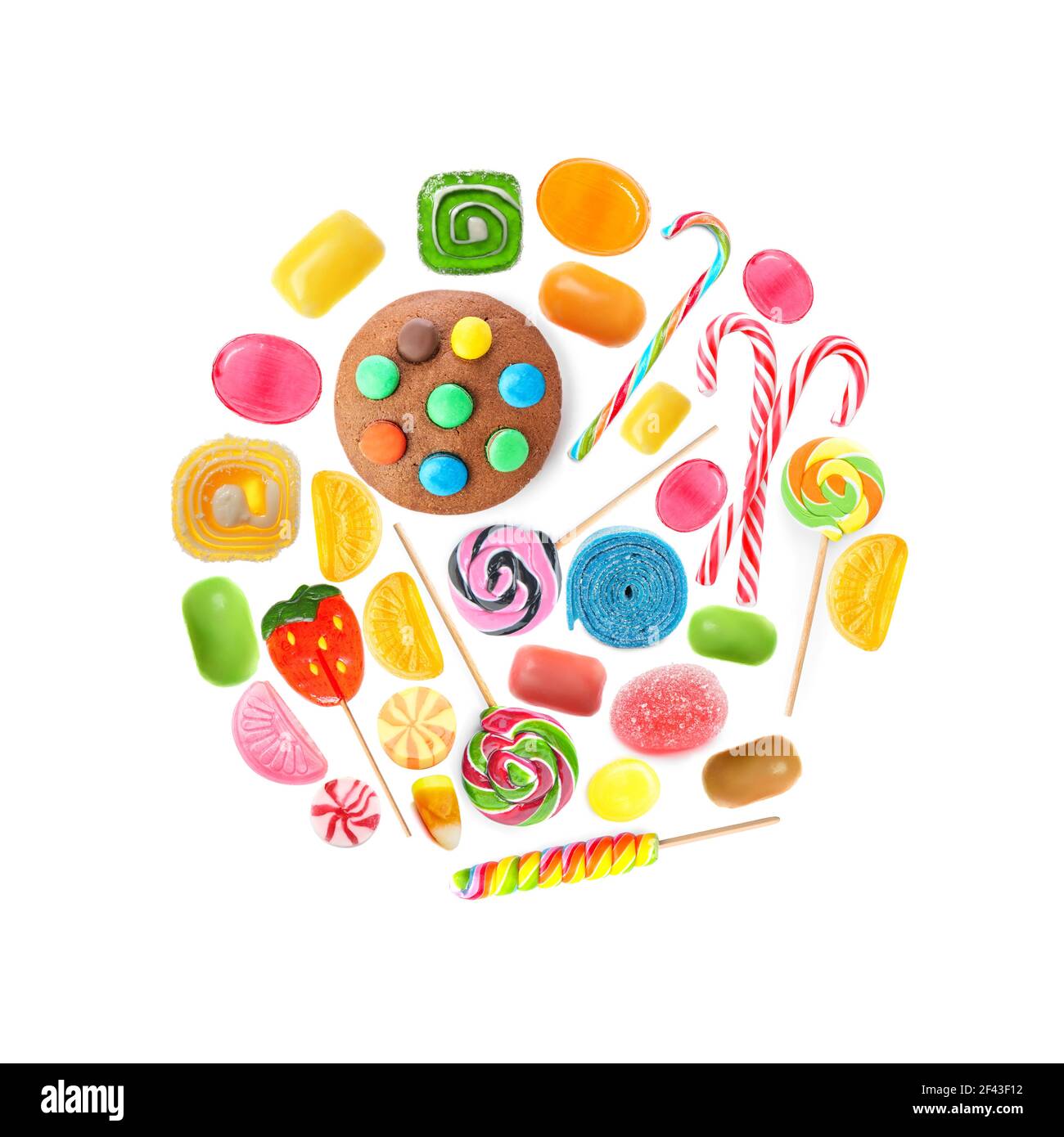Set of different sweets on white background Stock Photo - Alamy