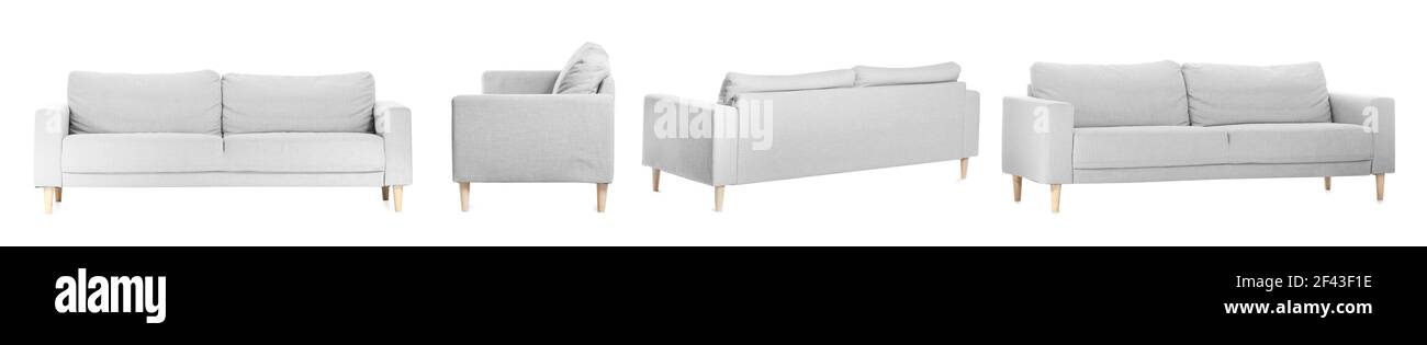 Set of sofas on white background Stock Photo - Alamy
