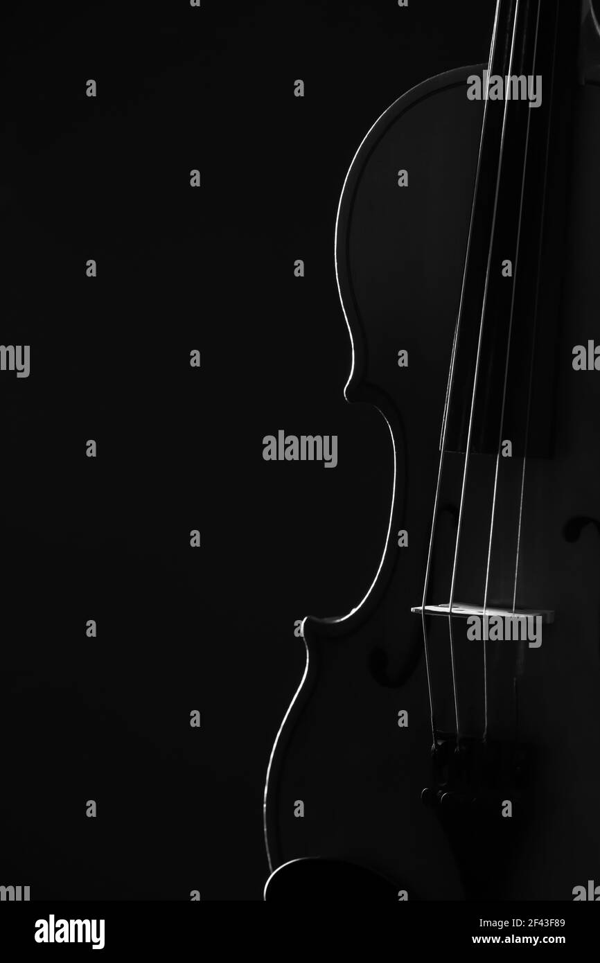 Stylish violin on dark background Stock Photo - Alamy