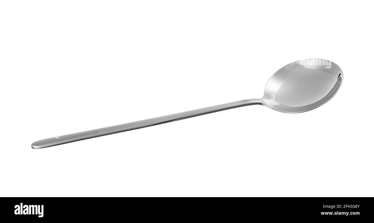 Clean spoon on white background Stock Photo - Alamy
