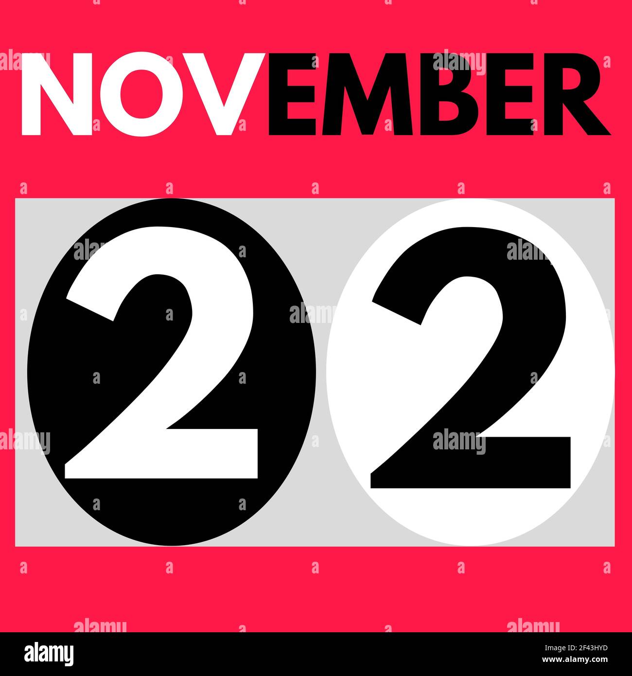November 22 . Modern daily calendar icon .date ,day, month .calendar ...