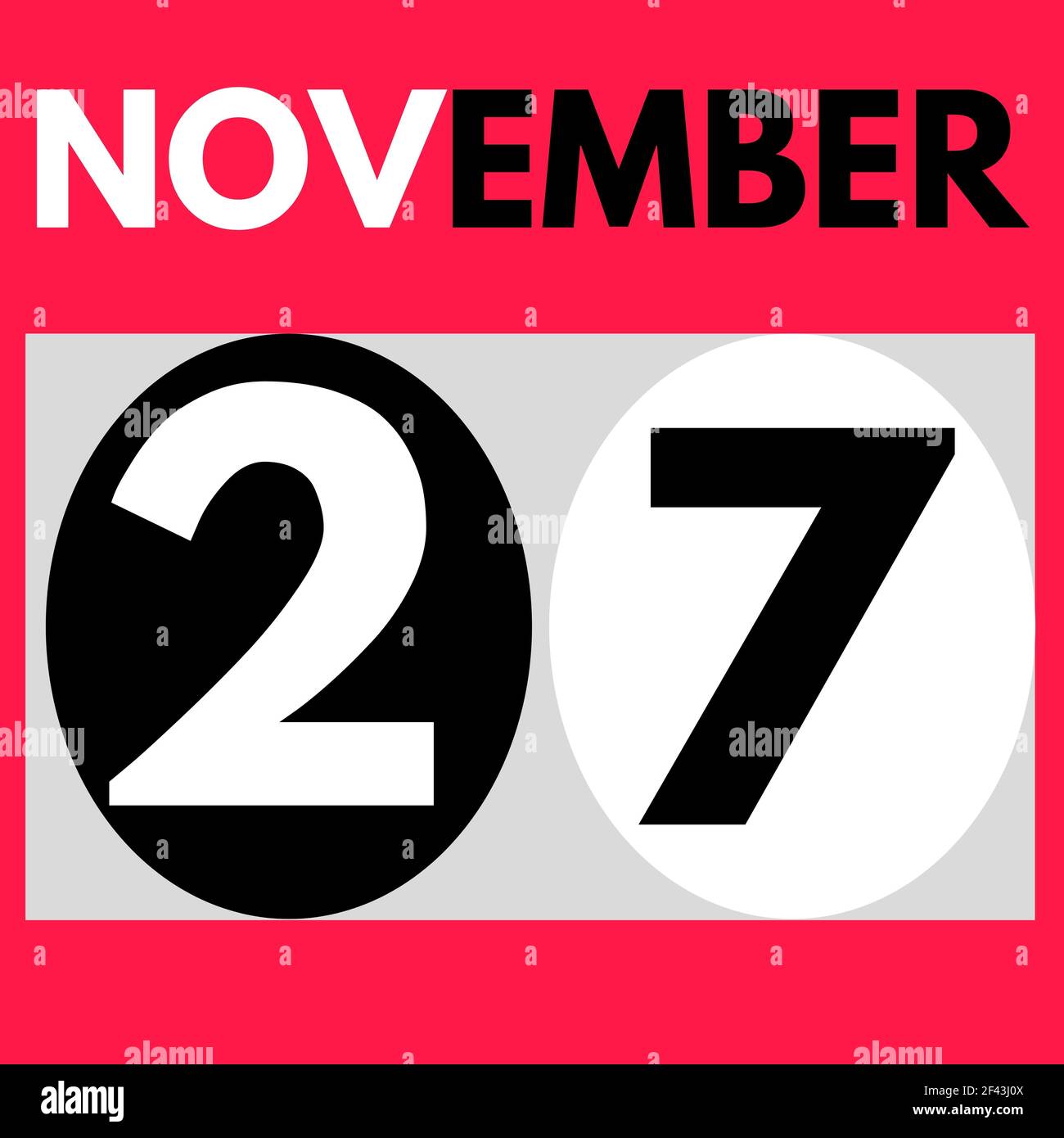 November 27 . Modern daily calendar icon .date ,day, month .calendar ...