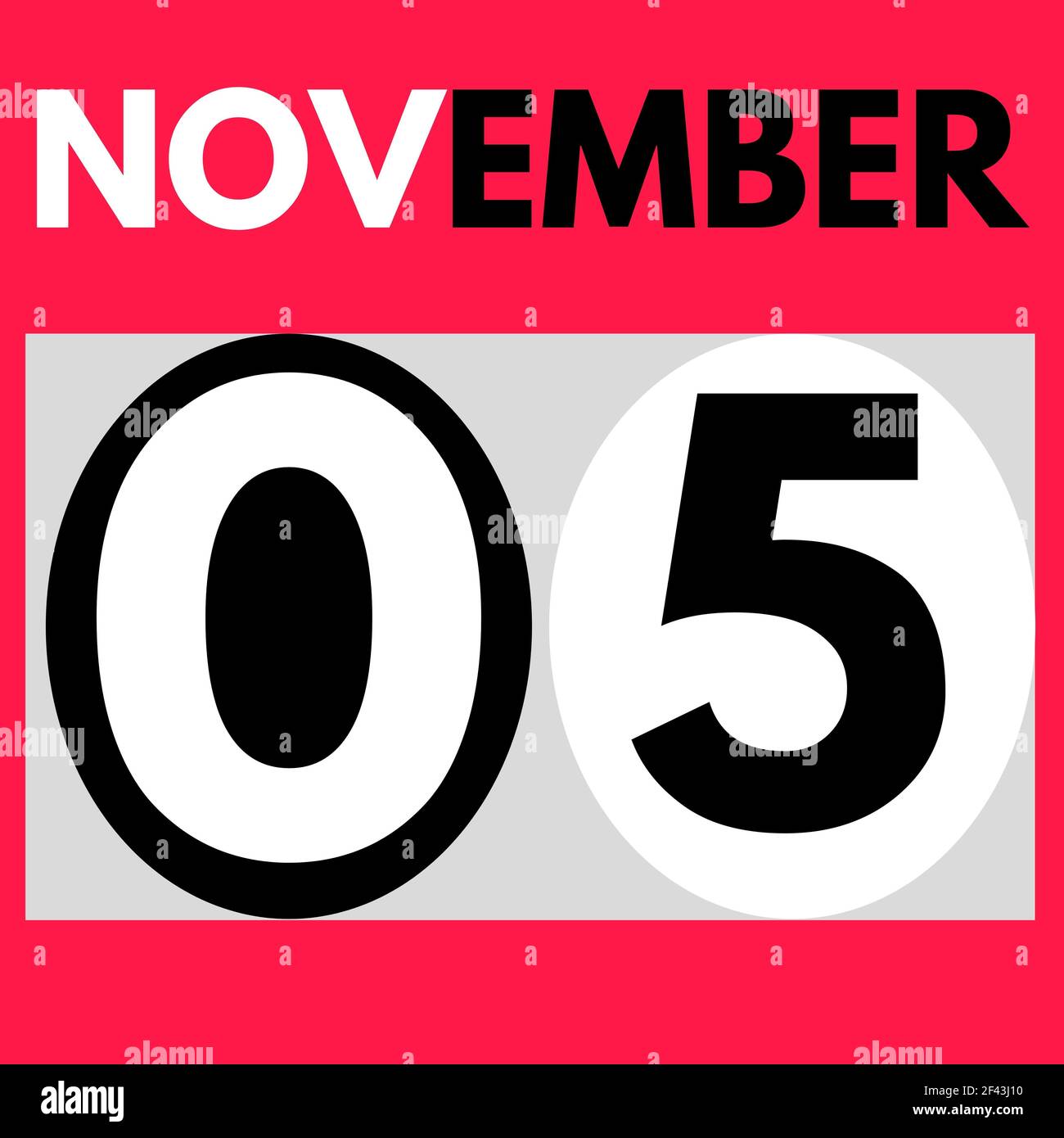 November 5 . Modern daily calendar icon .date ,day, month .calendar for ...