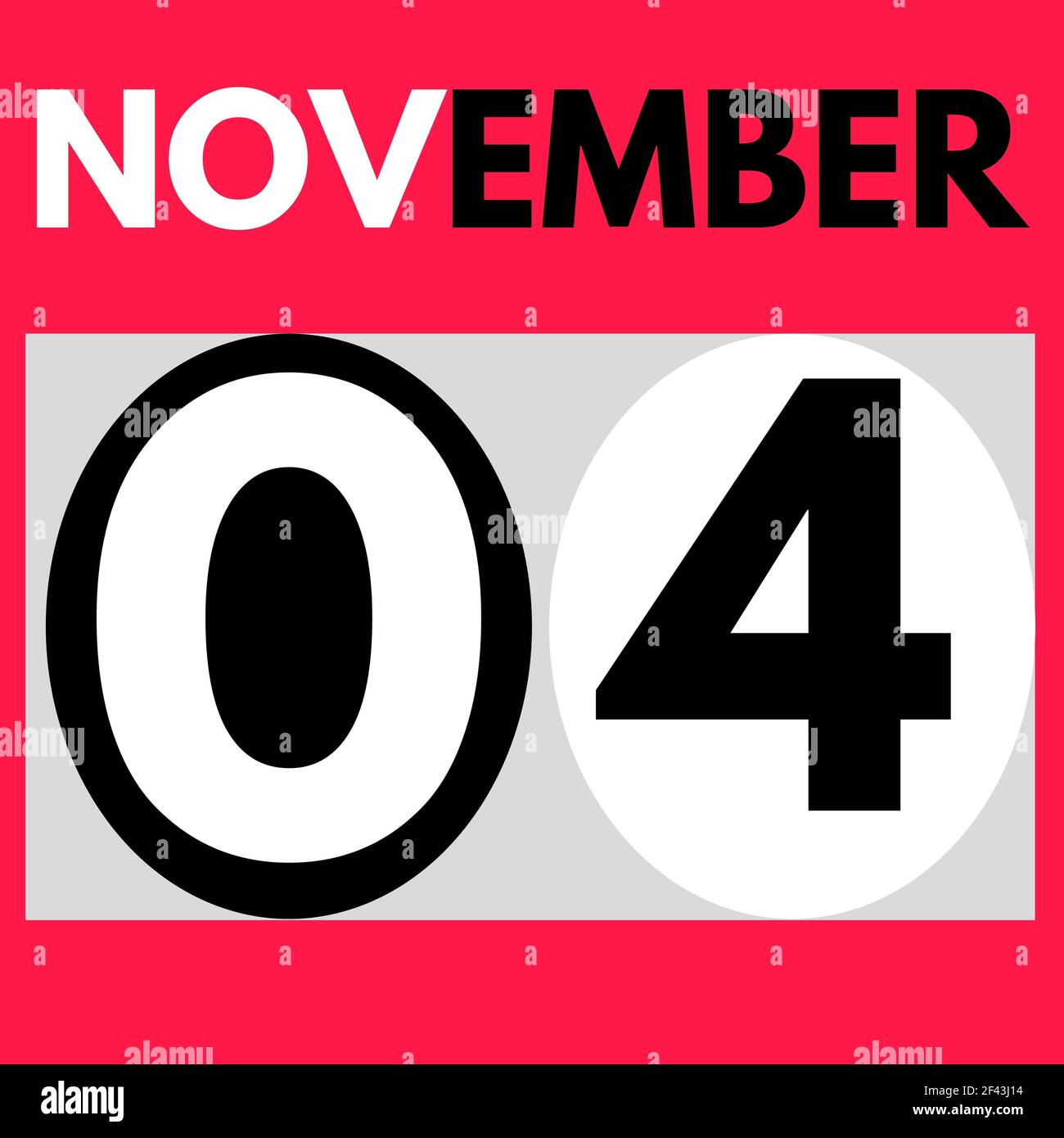 November 4 . Modern daily calendar icon .date ,day, month .calendar for ...