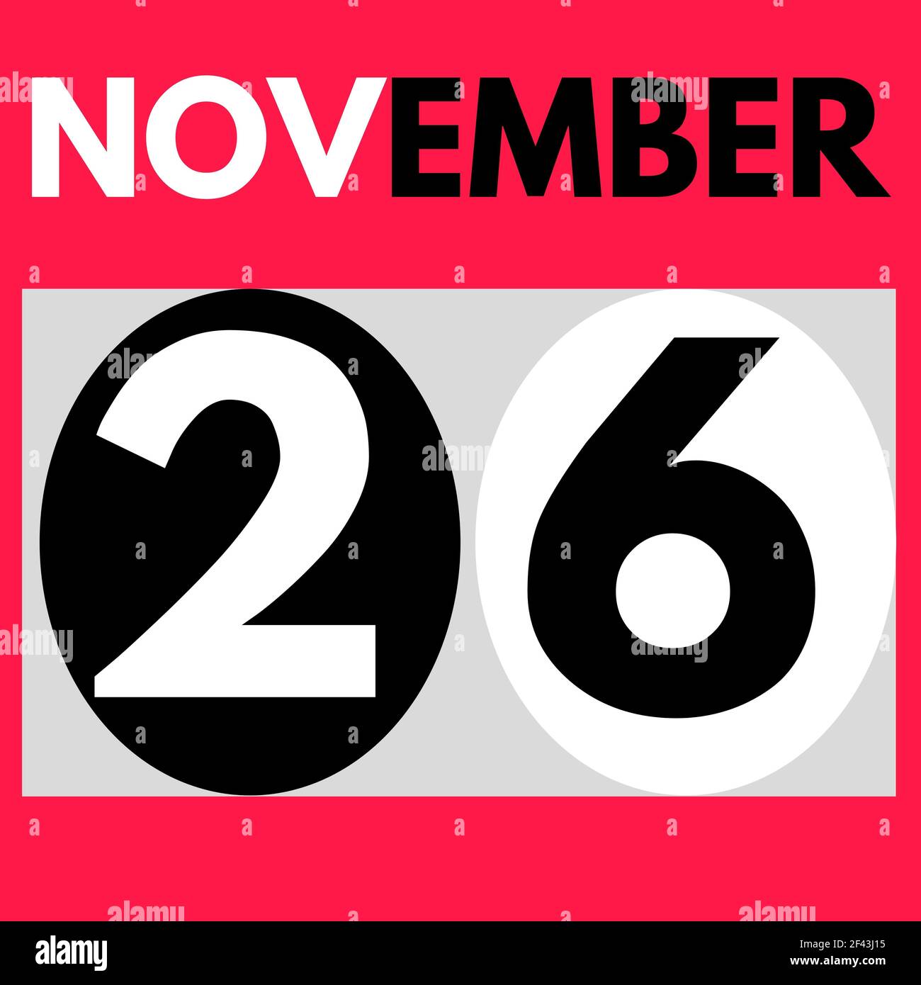 November 26 . Modern daily calendar icon .date ,day, month .calendar ...