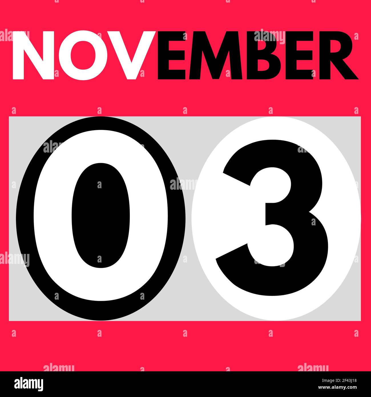 November 3 . Modern daily calendar icon .date ,day, month .calendar for ...