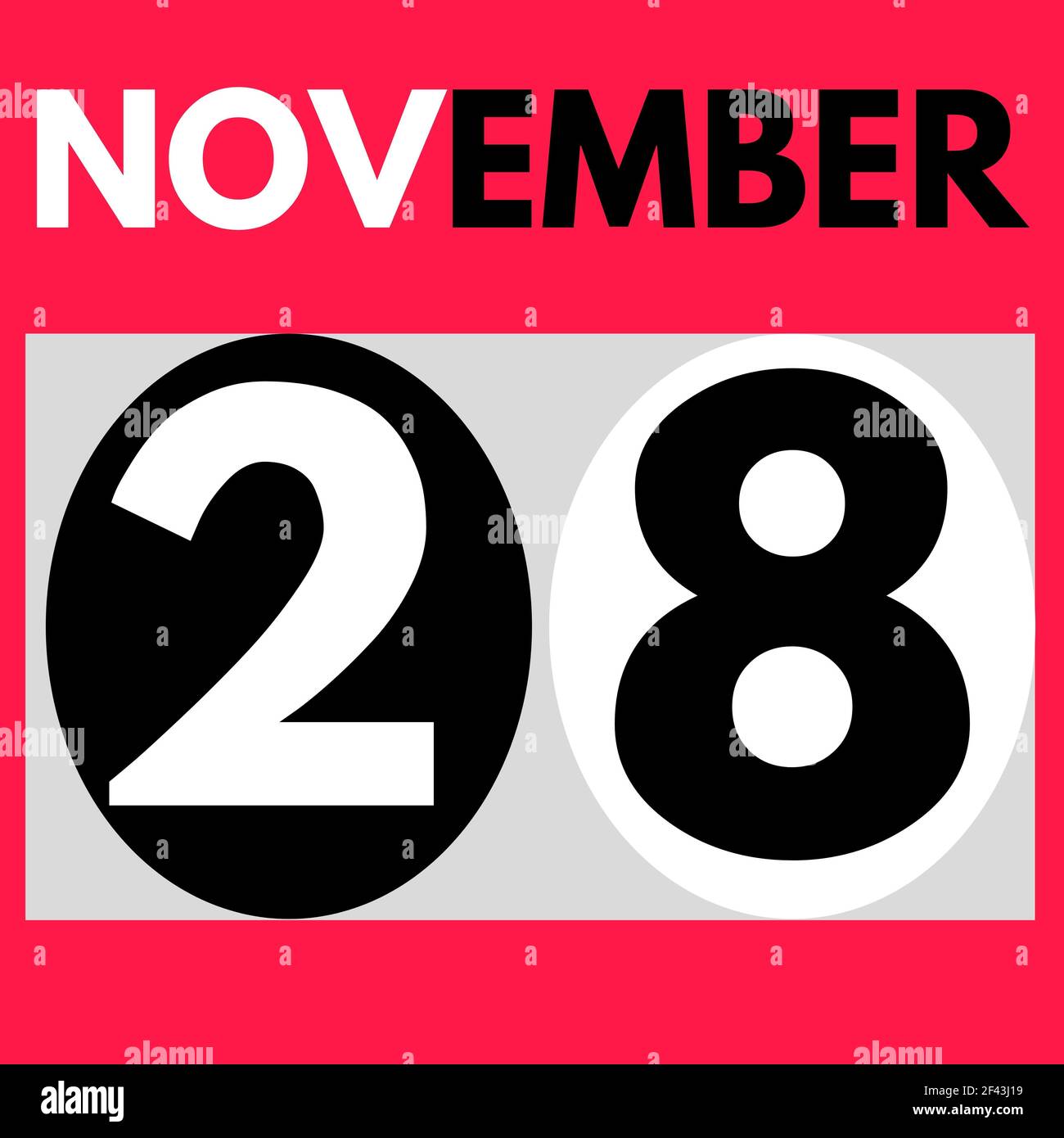 November 28 . Modern daily calendar icon .date ,day, month .calendar ...