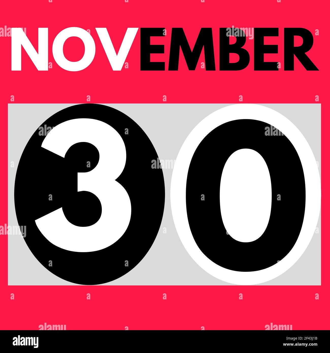 November 30 . Modern daily calendar icon .date ,day, month .calendar ...