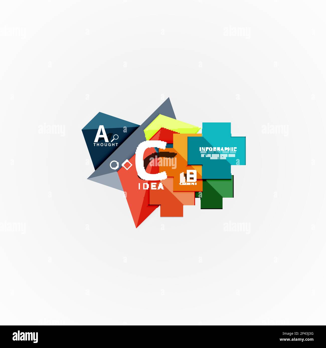 Abstract geometric option infographic banners, a b c steps process ...