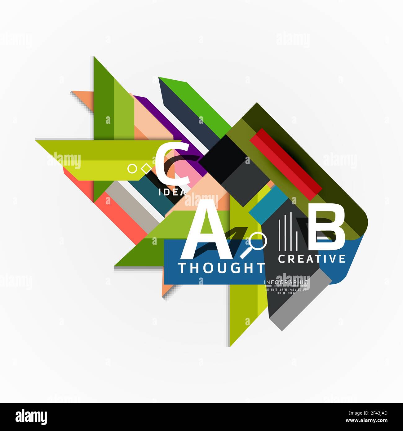 Abstract geometric option infographic banners, a b c steps process ...