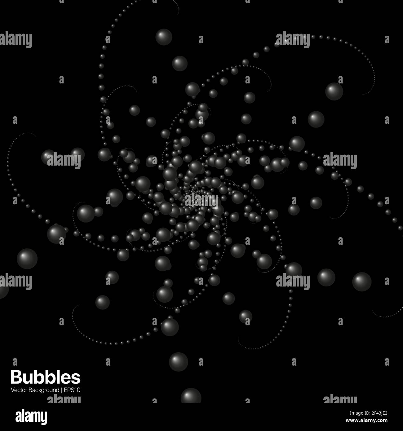 Bubbles Abstract Dark Square Background. Vector illustration Stock ...
