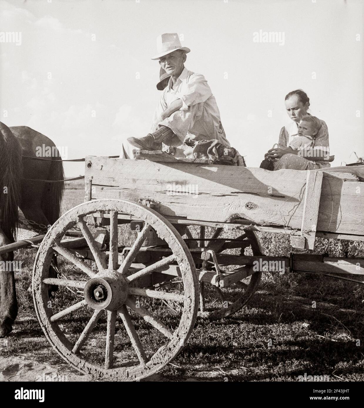 Horse and wagon is still a common means of transportation. Family ...