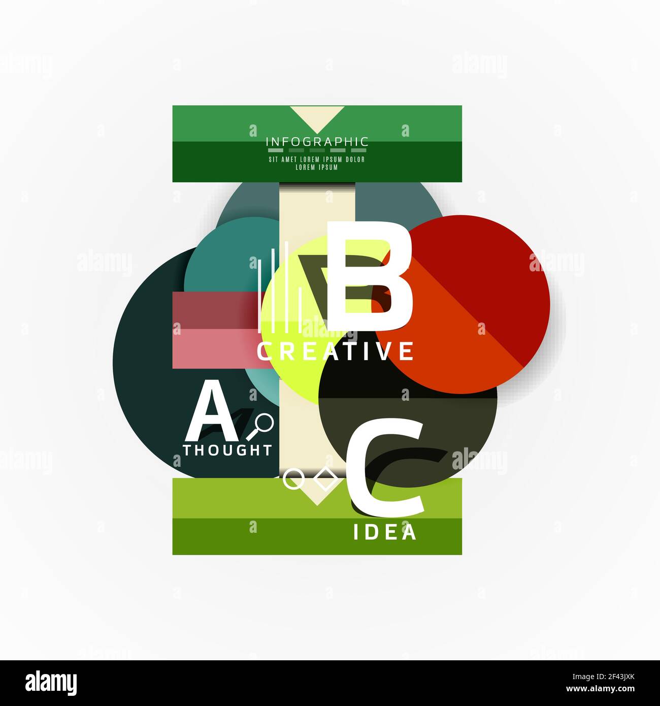 Abstract geometric option infographic banners, a b c steps process ...