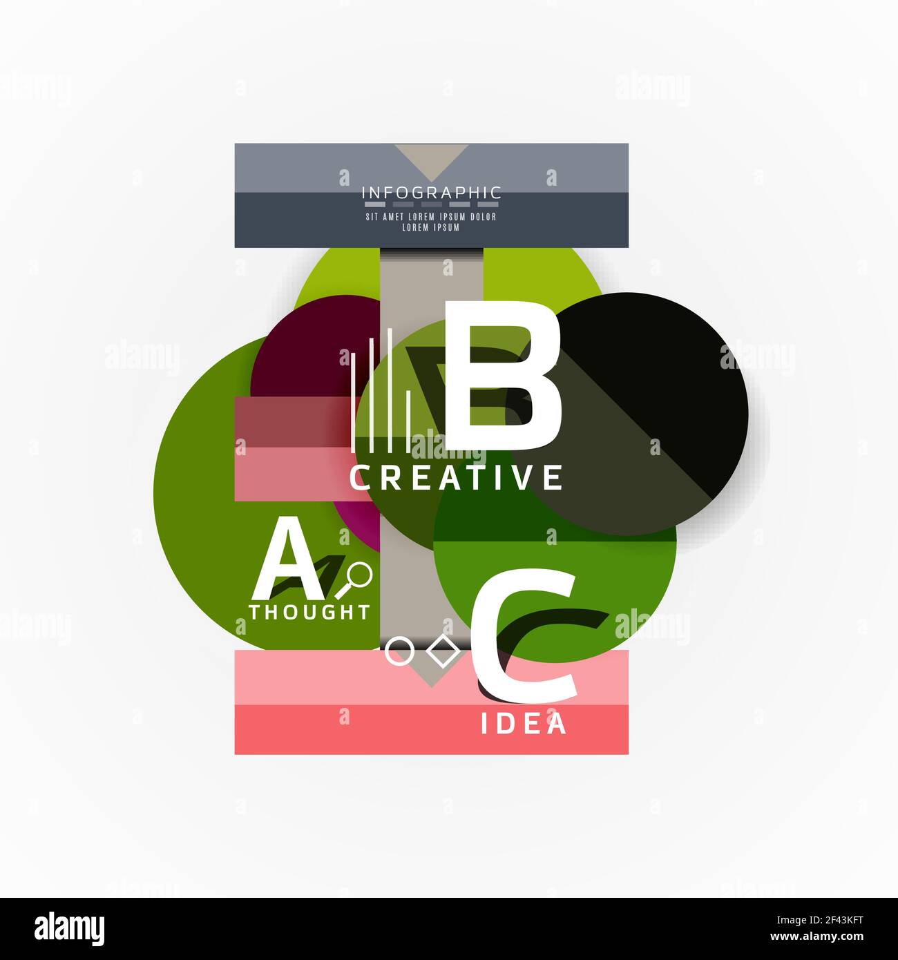 Abstract geometric option infographic banners, a b c steps process ...