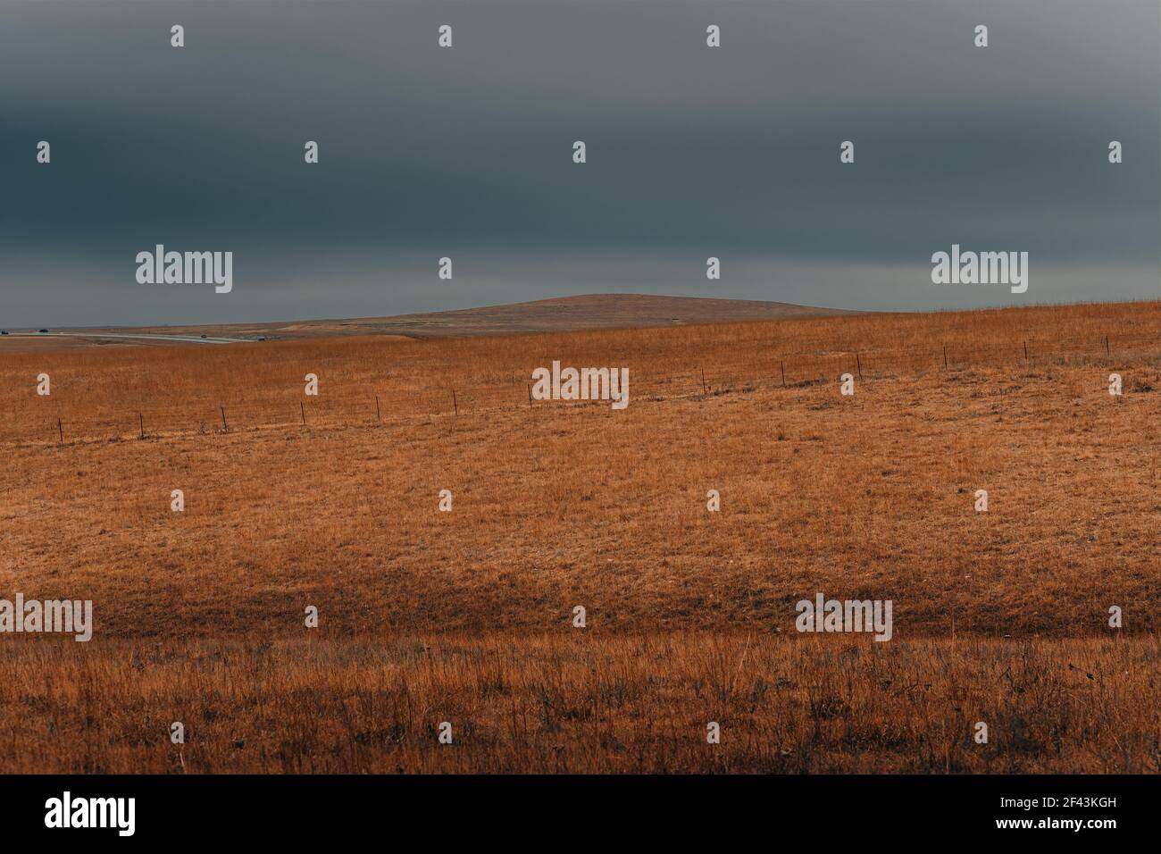 Open prairie in Kansas in dramatic lighting Stock Photo - Alamy