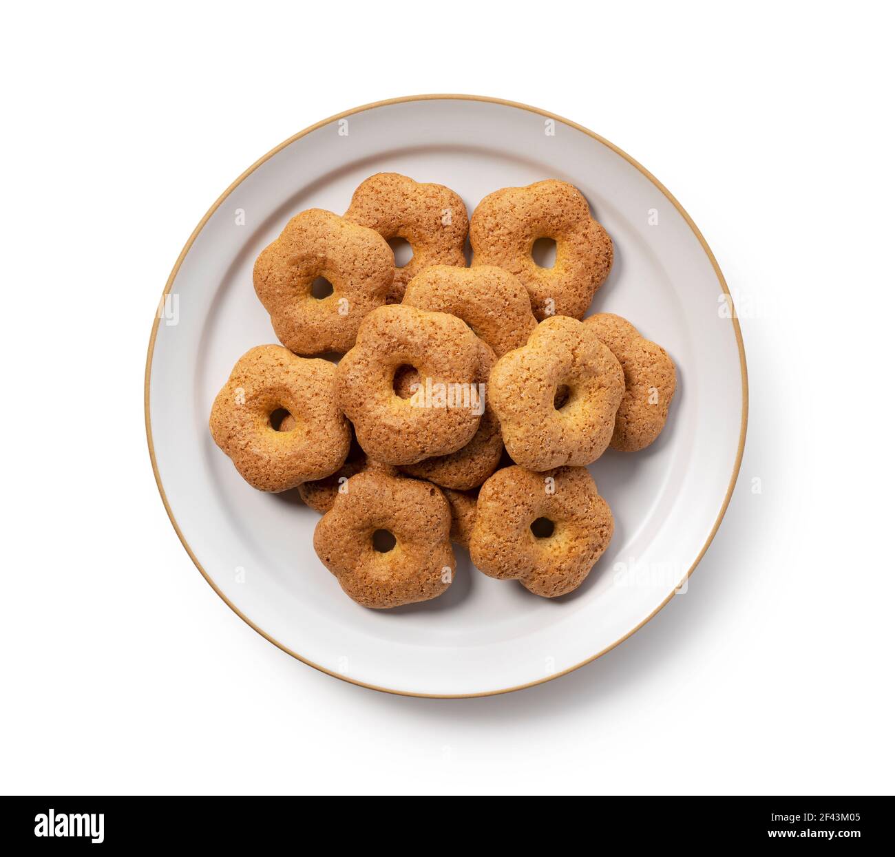 Japanese baked goods placed on a white background. Sobaboro. View from ...