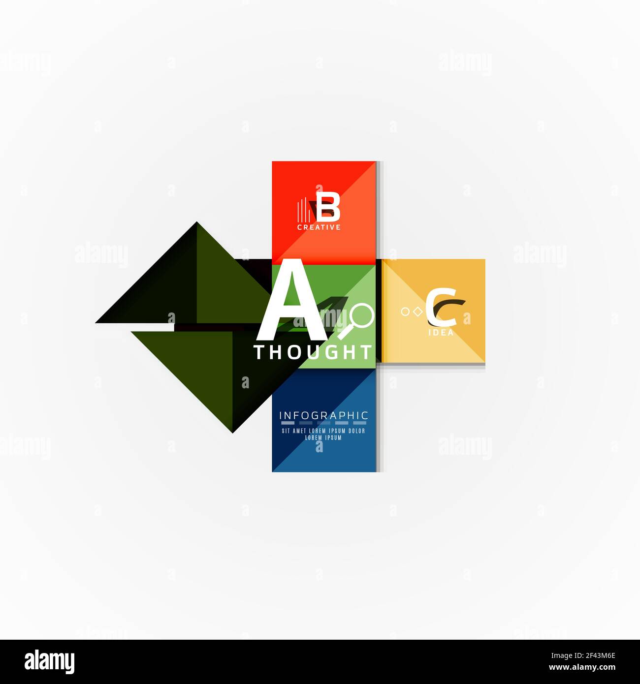 Abstract geometric option infographic banners, a b c steps process ...