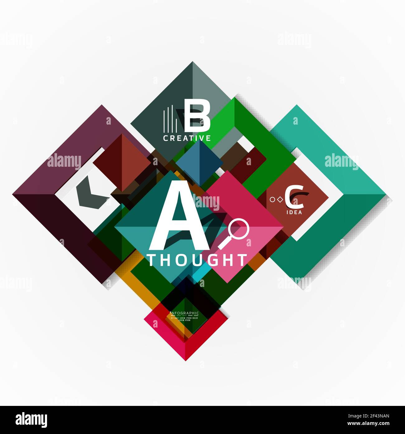 Abstract geometric option infographic banners, a b c steps process ...