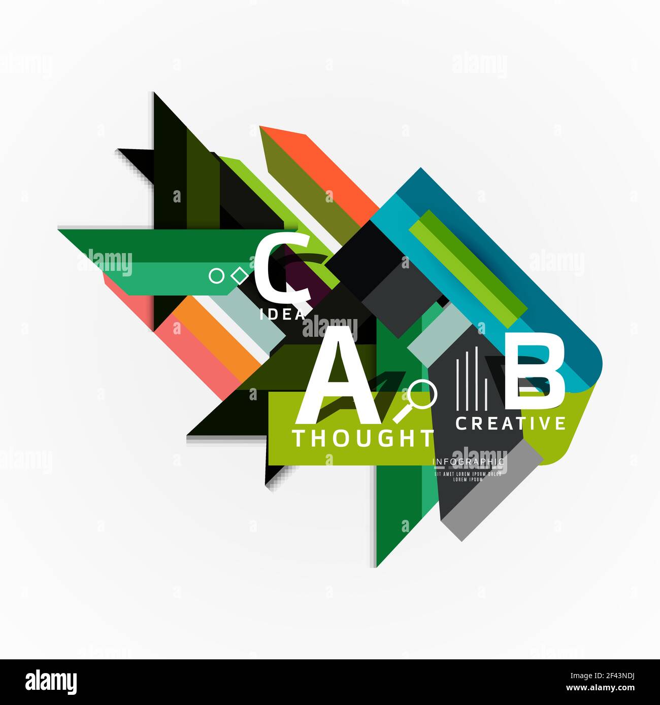 Abstract geometric option infographic banners, a b c steps process ...