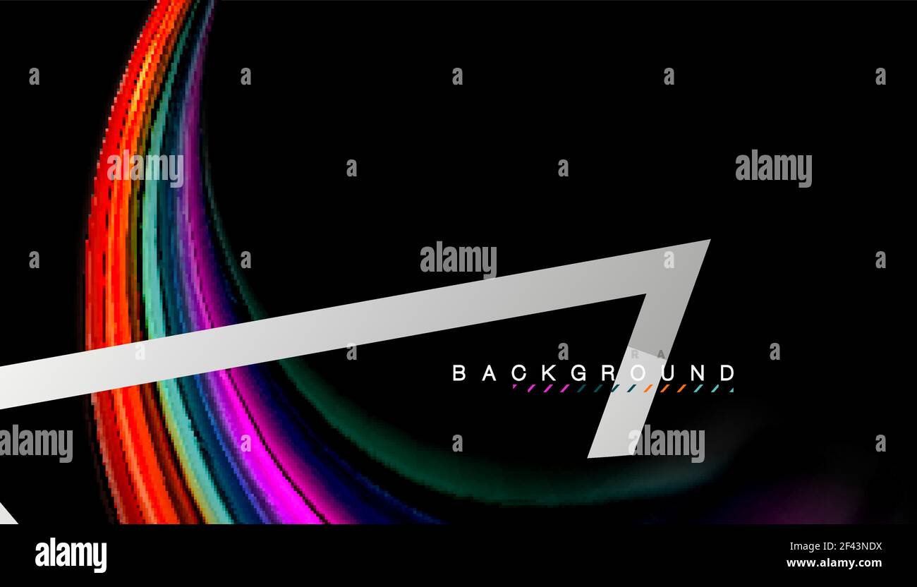 Liquid fluid colors holographic design with metallic style line shape ...