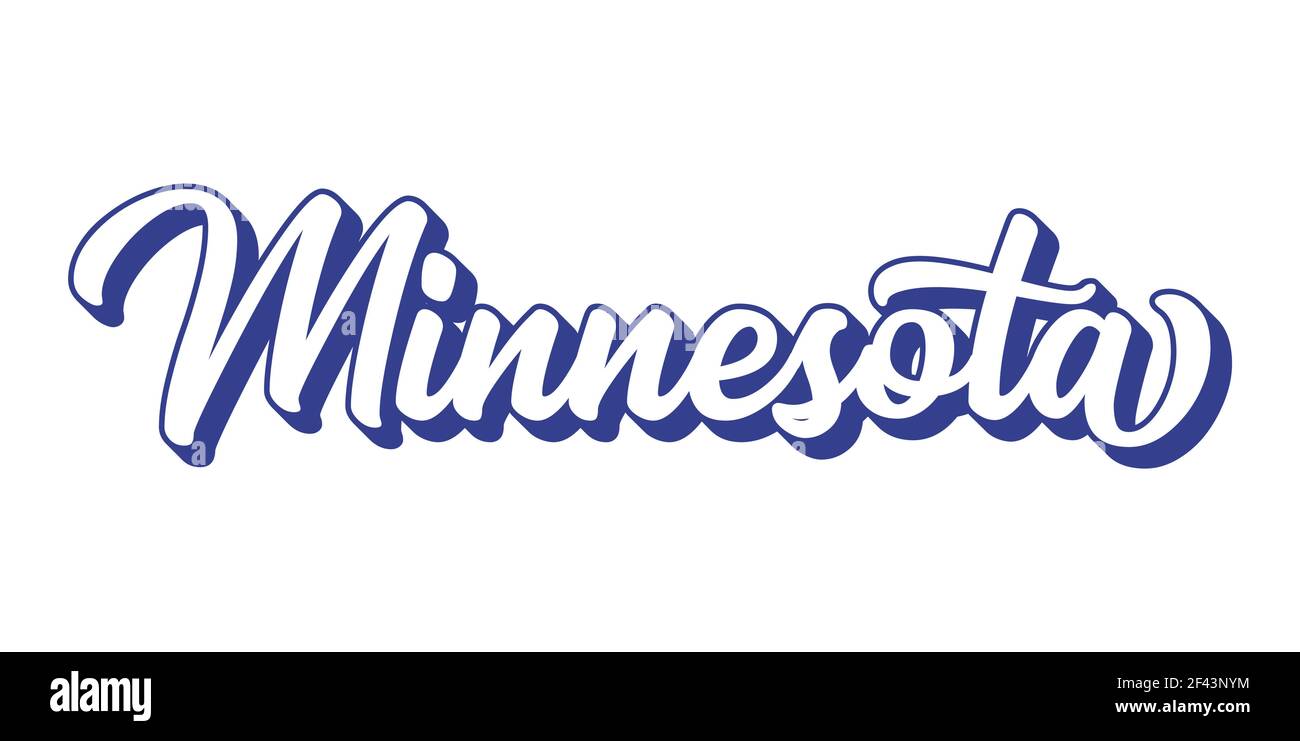 Hand sketched MINNESOTA text. 3D vintage, retro lettering for poster ...