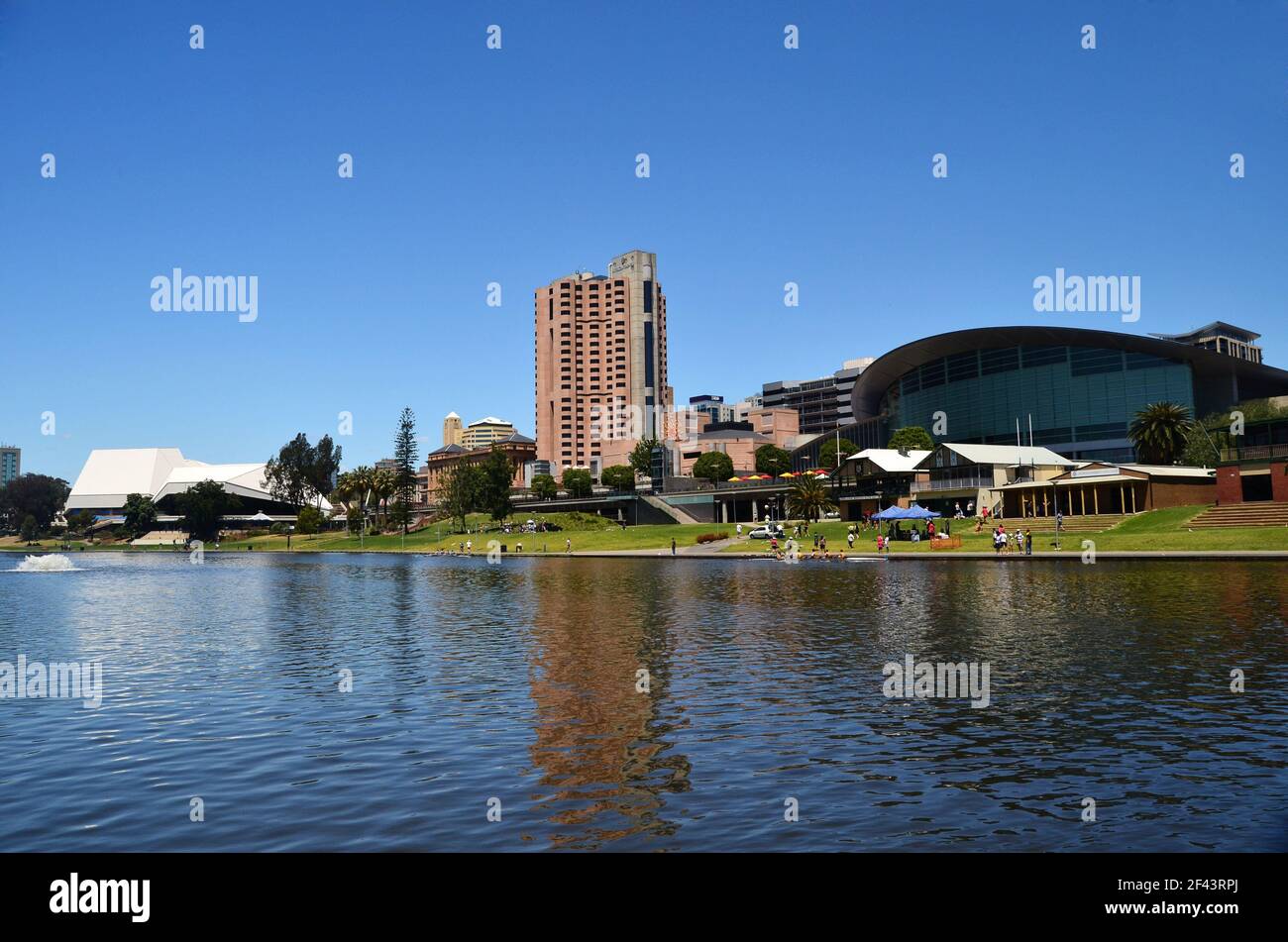 The Adelaide skyline as viewed from the River Torrens in South ...