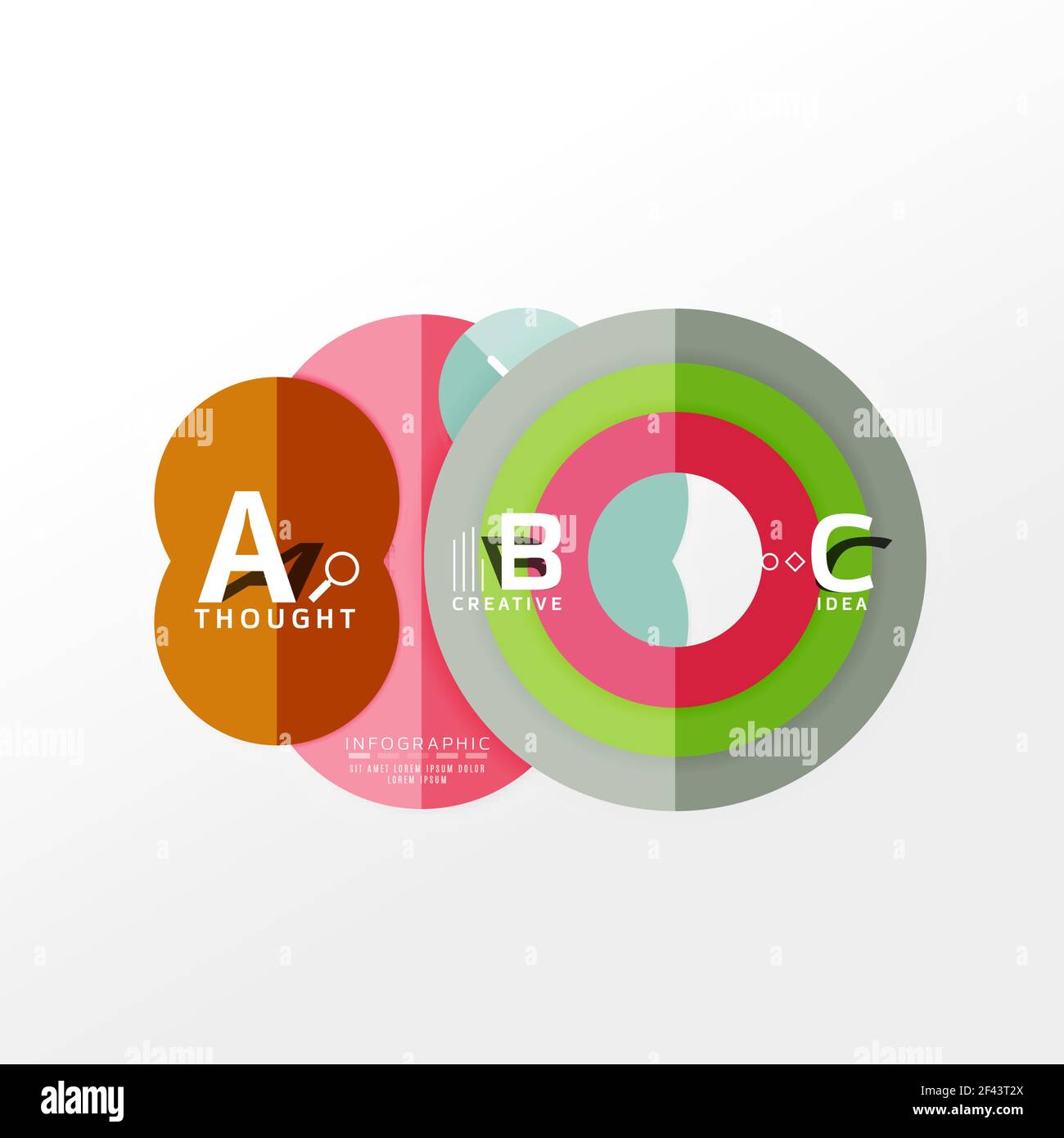 Infographic option banner. Geometric infographic banner, paper info a b ...