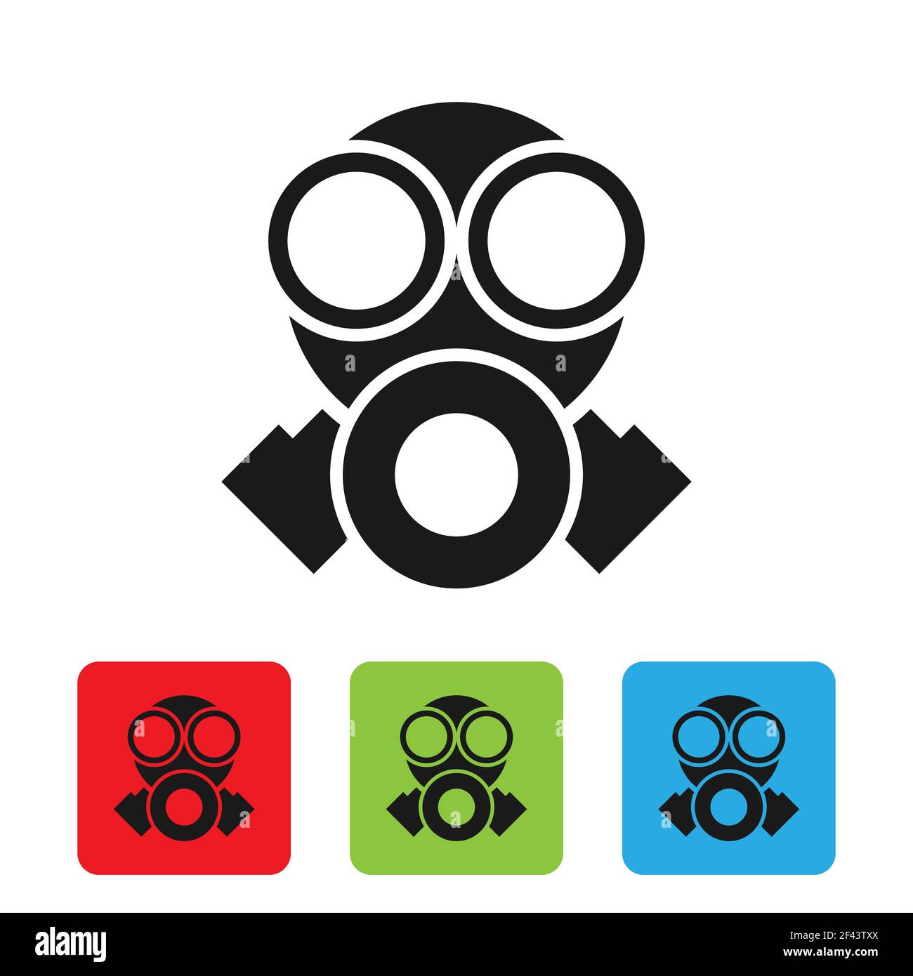Black Gas mask icon isolated on white background. Respirator sign. Set ...