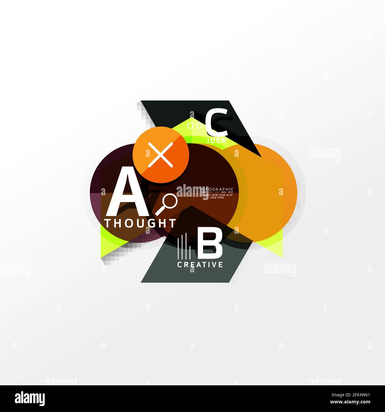 Geometric infographic banner, paper info diagram created with color ...