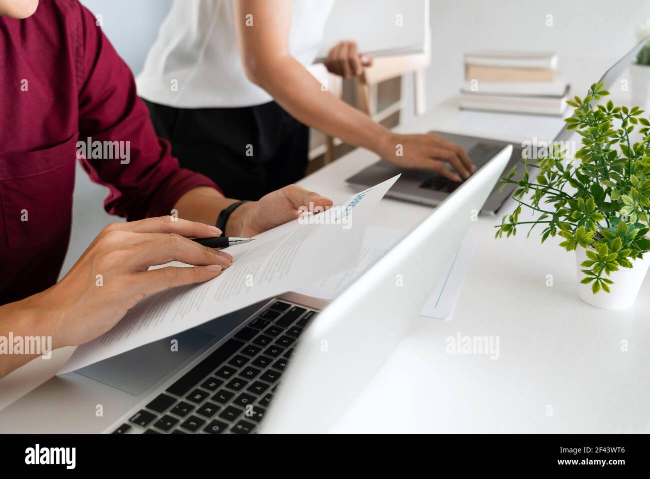 Young students campus helps friend catching up and learning tutoring ...