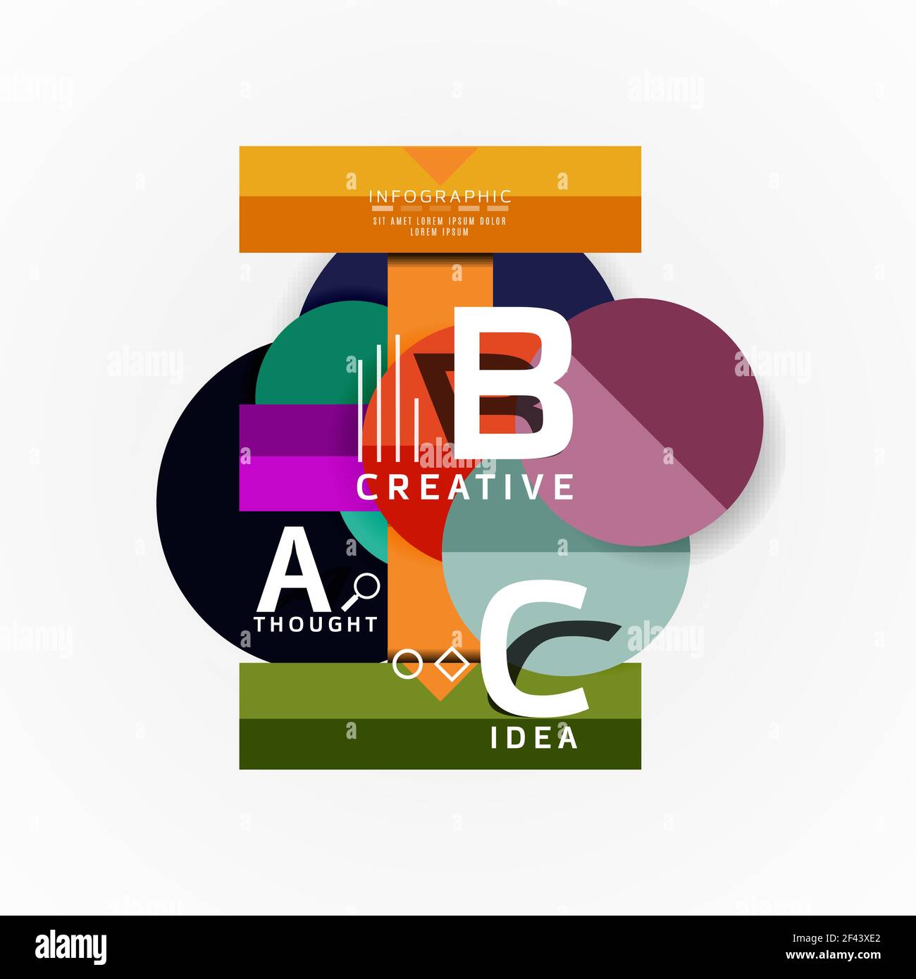 Abstract geometric option infographic banners, a b c steps process ...