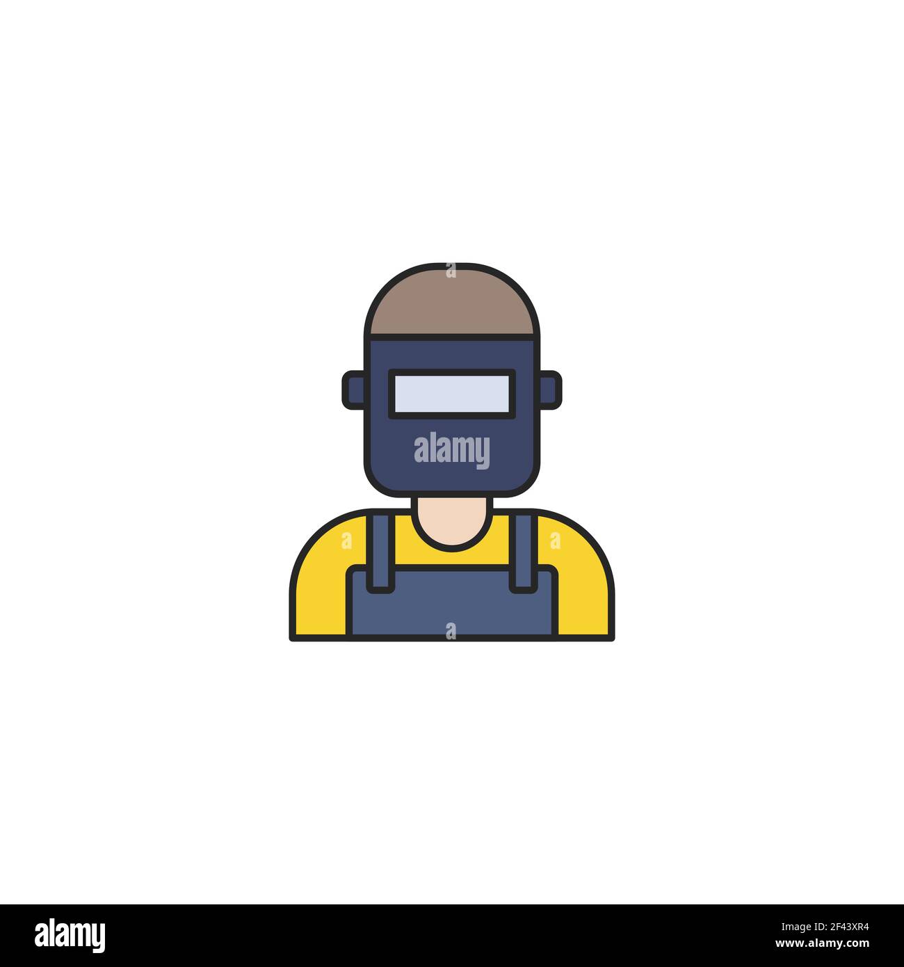 welder mask line icon linear style sign for mobile concept and web ...