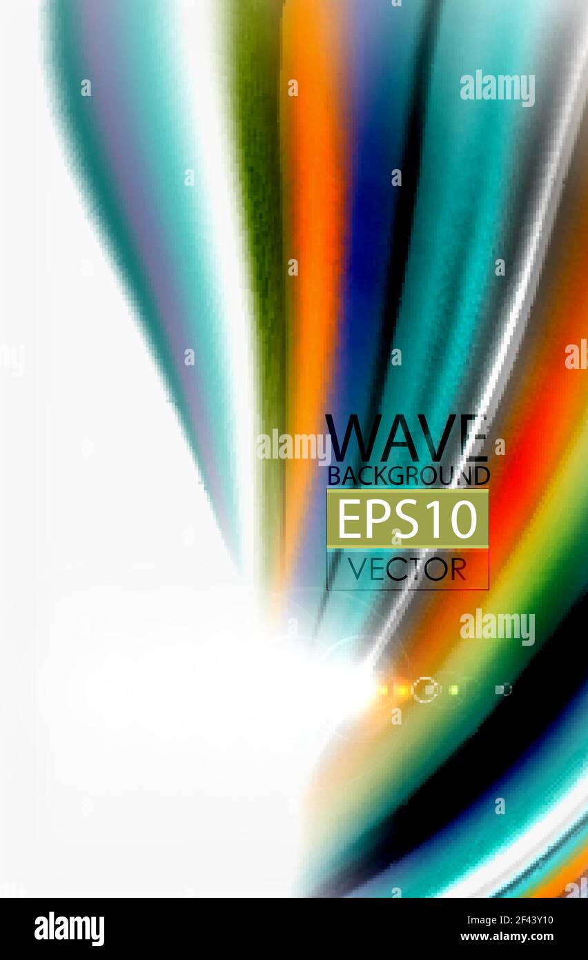 Rainbow color waves, vector blurred abstract background. Rainbow color ...