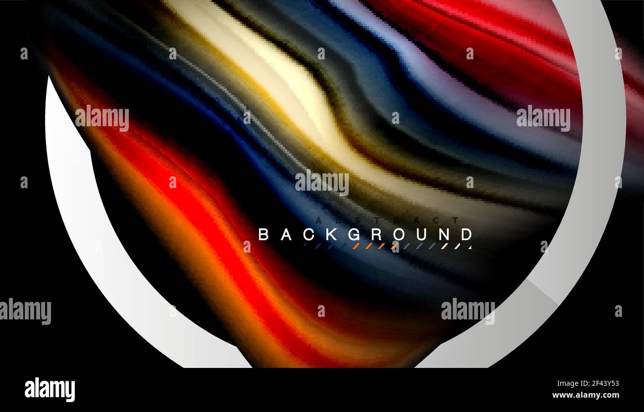 Liquid fluid colors holographic design with metallic style line shape ...