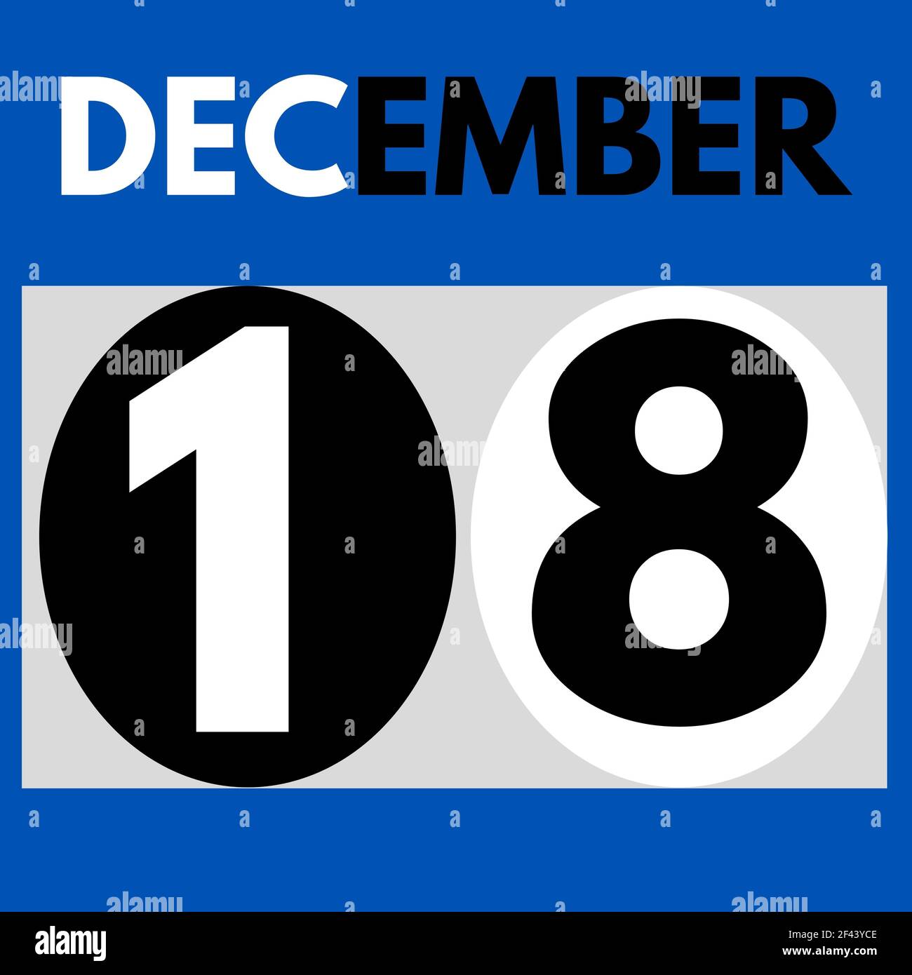 December 18 . Modern daily calendar icon .date ,day, month .calendar ...