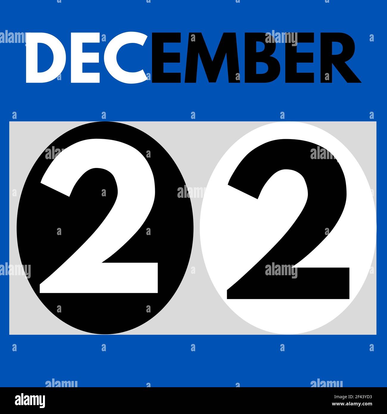 December 22 . Modern daily calendar icon .date ,day, month .calendar ...