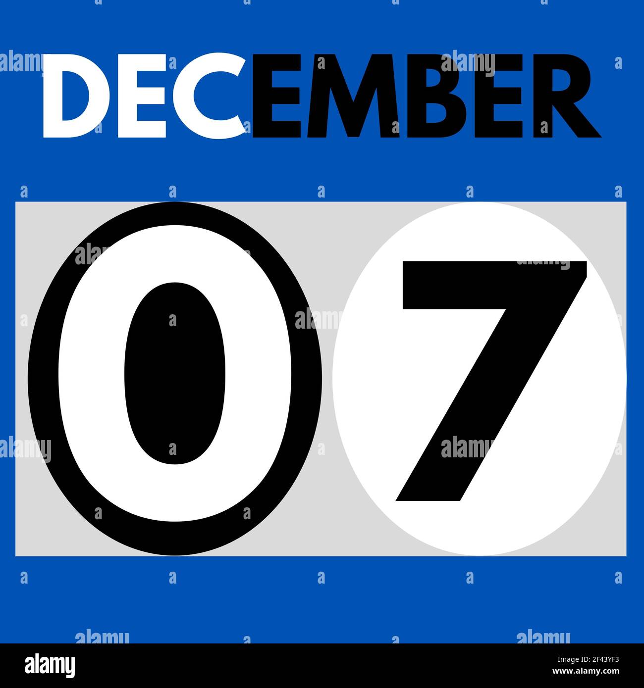 December 7 . Modern daily calendar icon .date ,day, month .calendar for ...