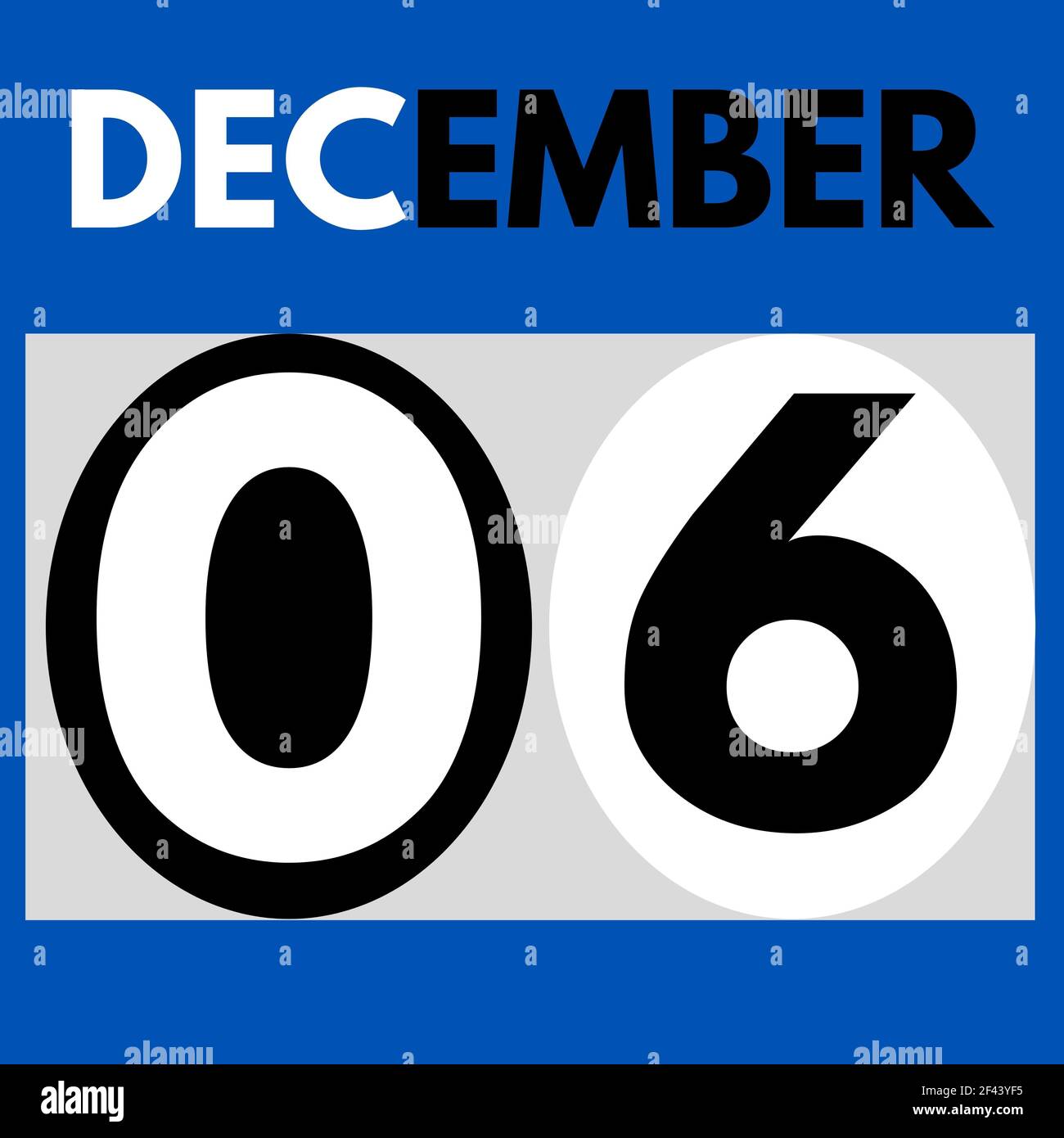 December 6 . Modern daily calendar icon .date ,day, month .calendar for ...