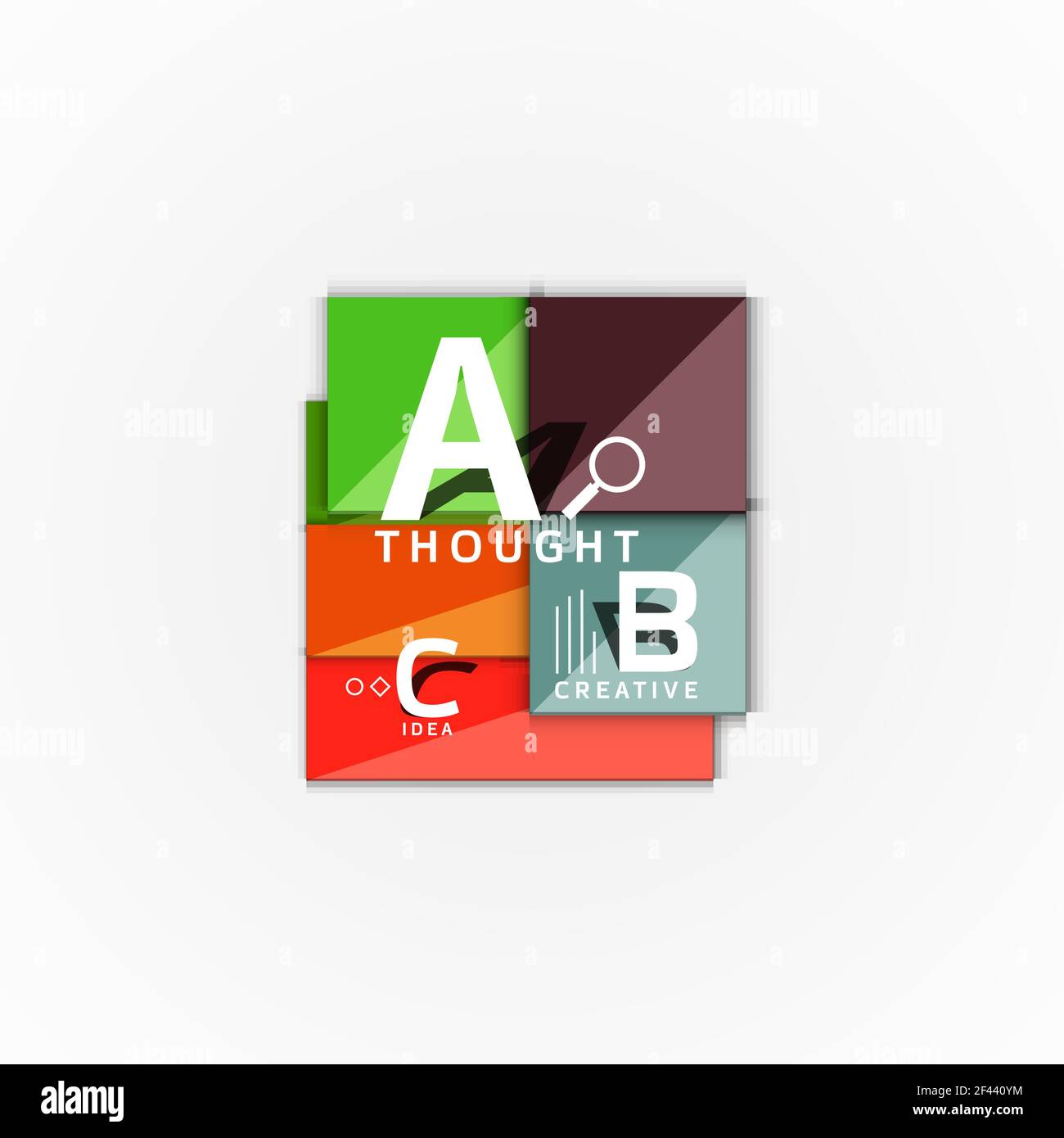 Abstract geometric option infographic banners, a b c steps process ...