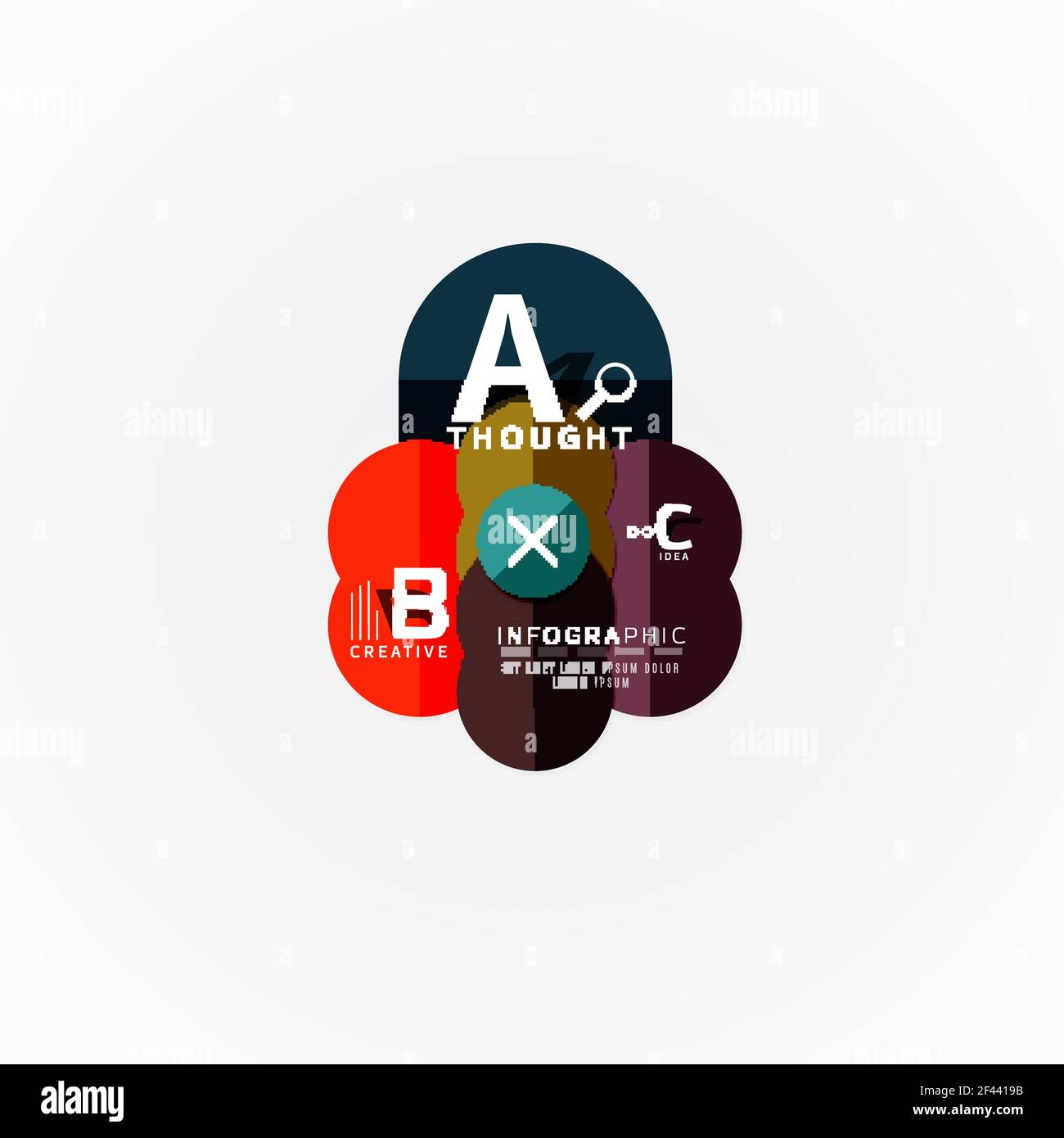 Abstract geometric option infographic banners, a b c steps process ...