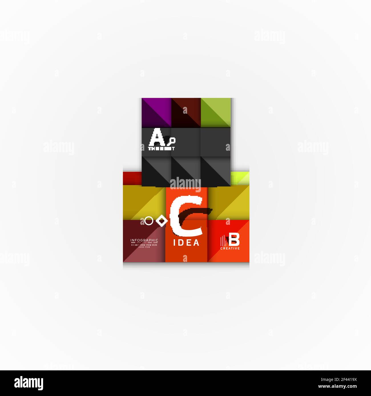 Paper infographic banner template with a b c options, infographics ...