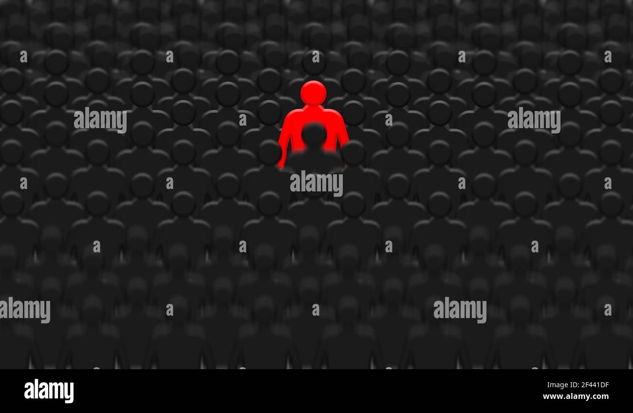 Selective focus on a different man from the crowd, concept of choice of ...